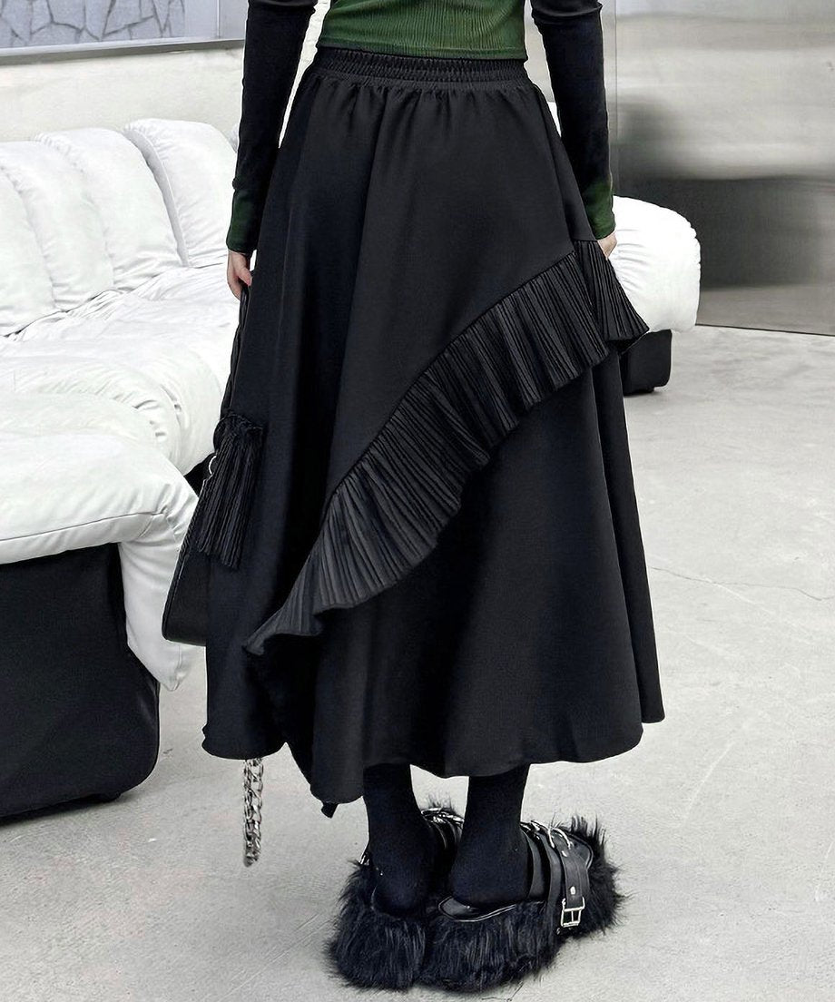 Pleat Ruffle Skirt – LONDA